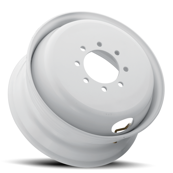 Dual Commercial Trailer Wheel- White, 17.5"x6.75", 8x6.5, 5.5" Offset ...